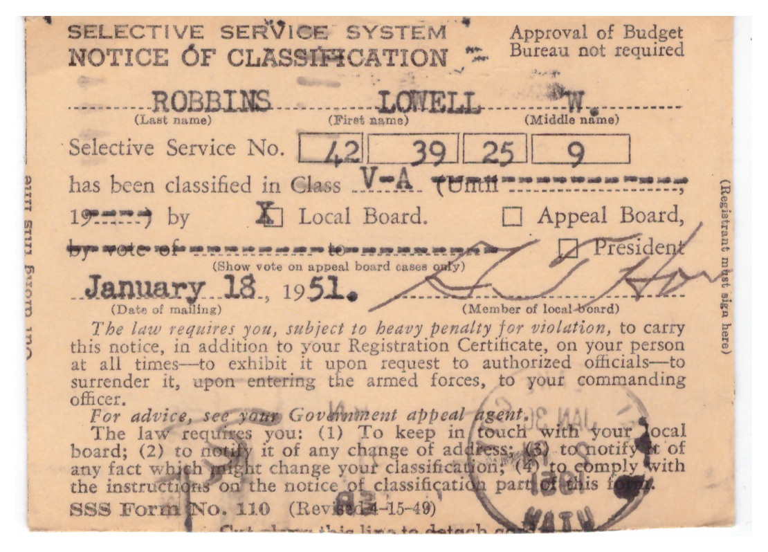 MILITARY - BUD ROBBINS